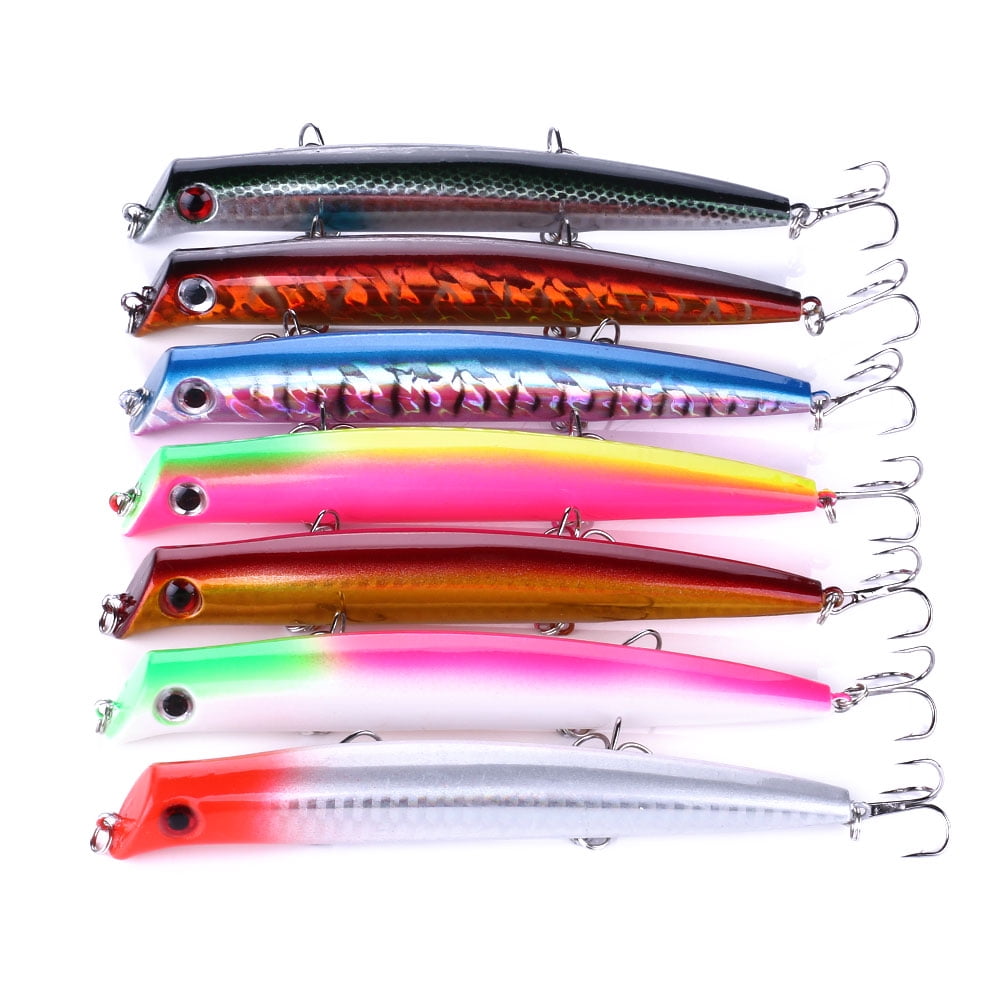 HENGJIA Pack of 7 Large Top Water Popper 4.96in/5.75oz Artificial ...