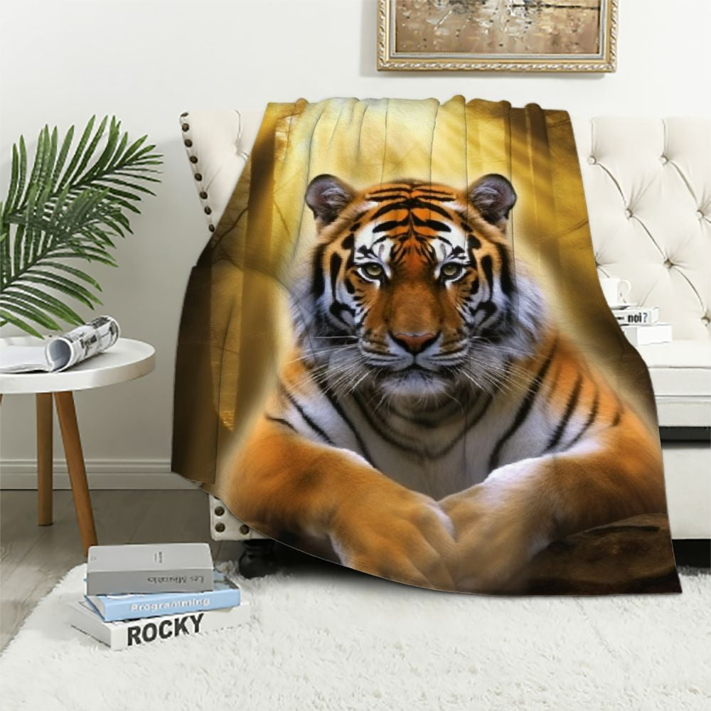 HENGT 3D Tiger Throw Blanket Soft Cozy Plush Blanket for Couch ...