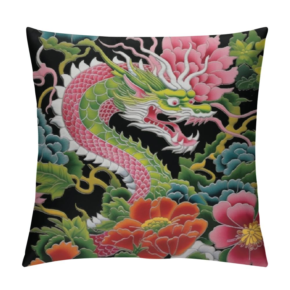 HENGT Animal Dragon Pillow Covers,Pillow Covers Outdoor Decorative ...