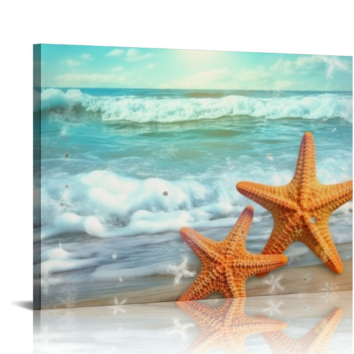 HENGT Bathroom Wall Art Board Beach Sea Starfish Wall Decor Bedroom ...