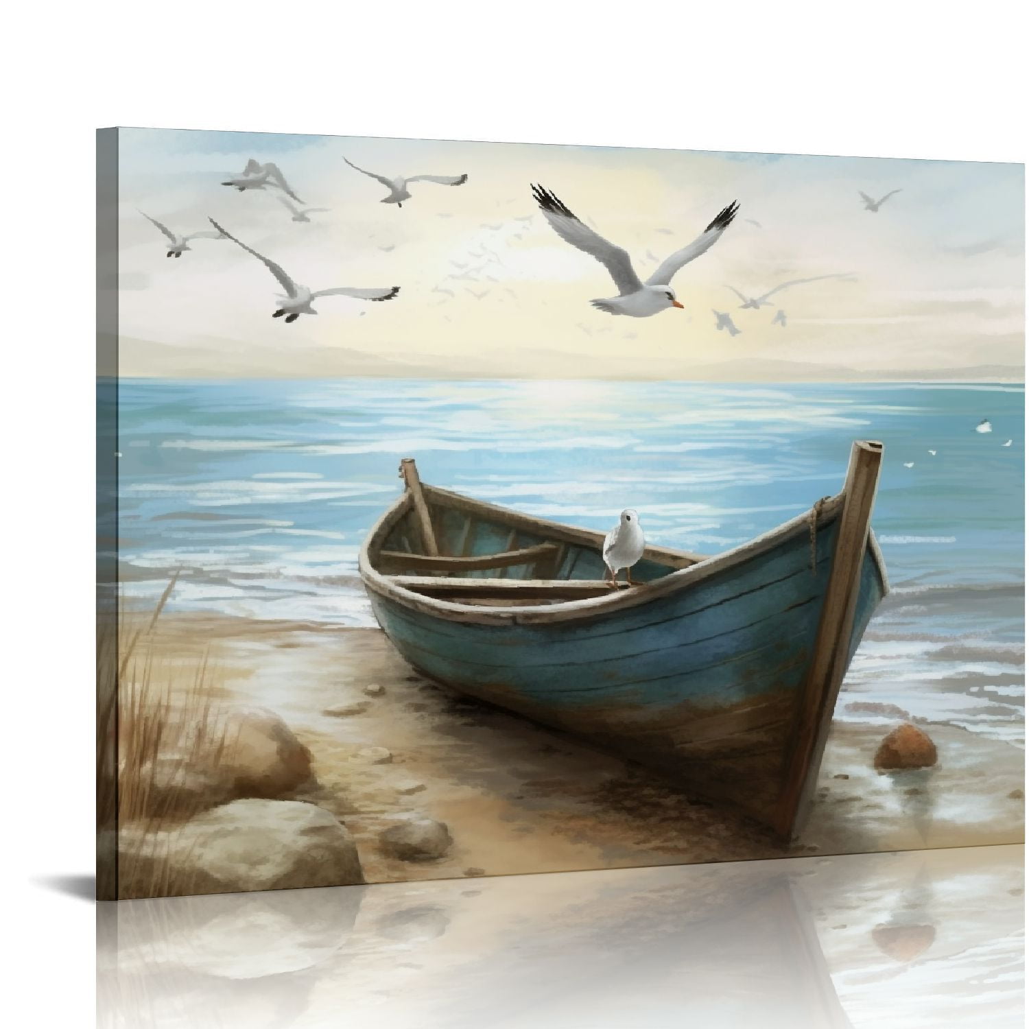 HENGT Bathroom wall art, coastal decoration, sailboat canvas on the ...