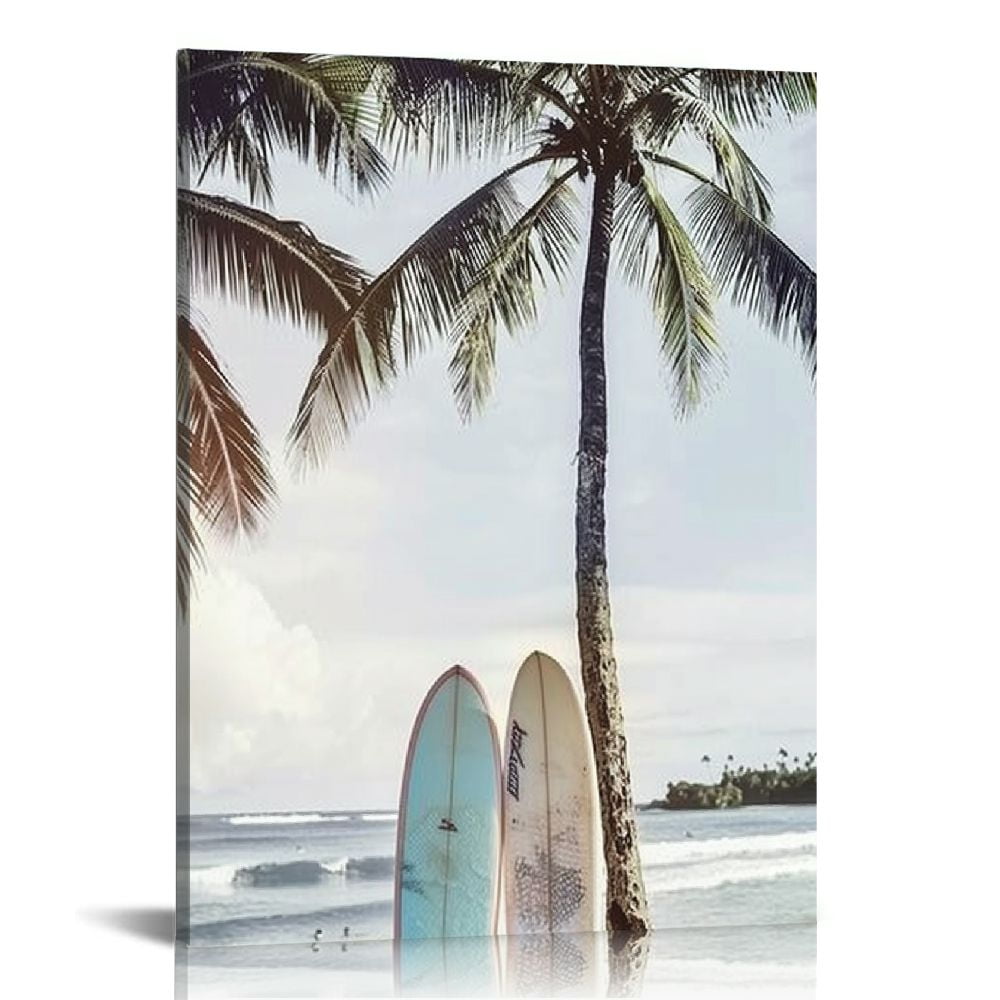 HENGT Beach Picture Canvas Wall Art: Coastal Scene Ocean Sea Framed ...
