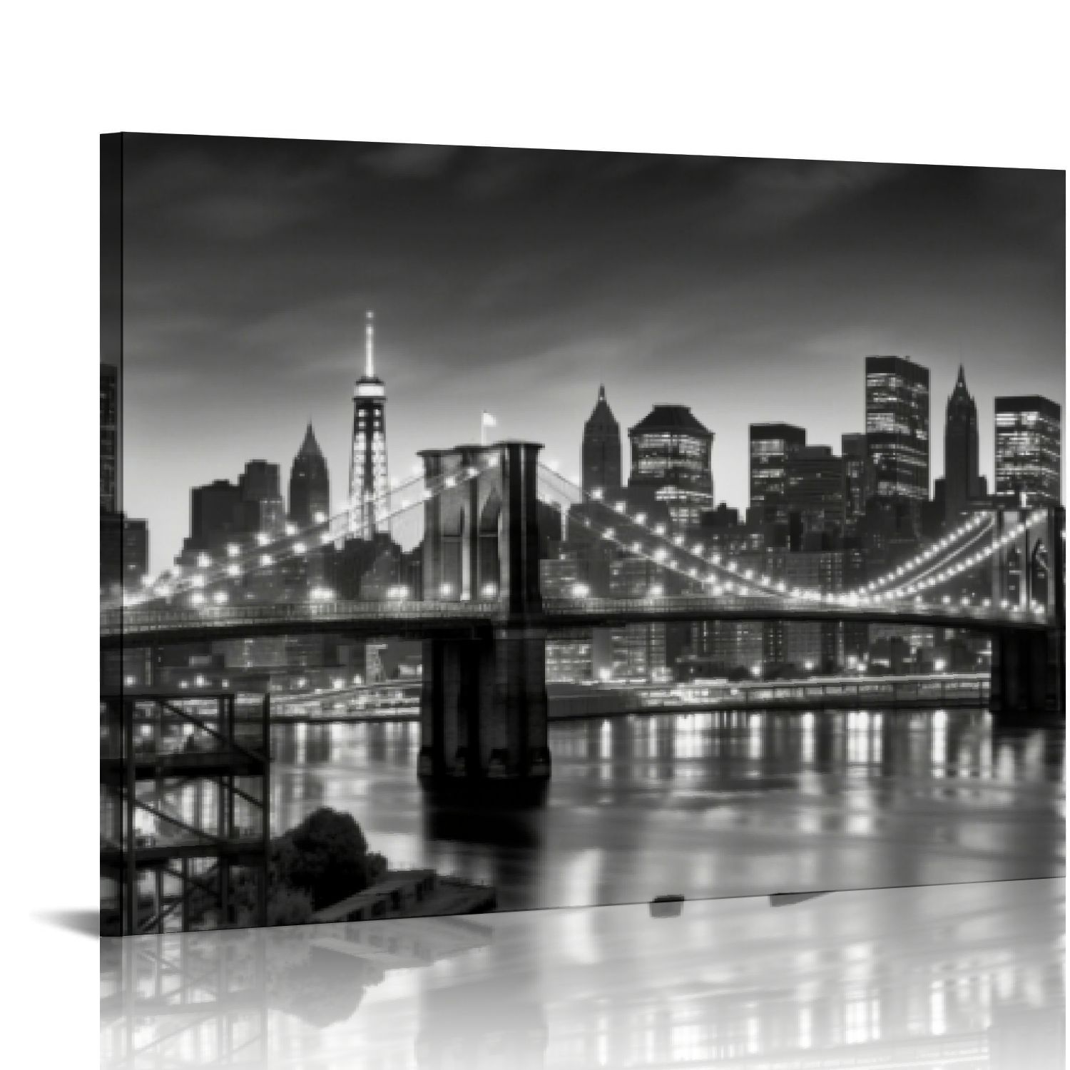 HENGT Black and White Brooklyn Bridge Canvas Wall Art New York City ...