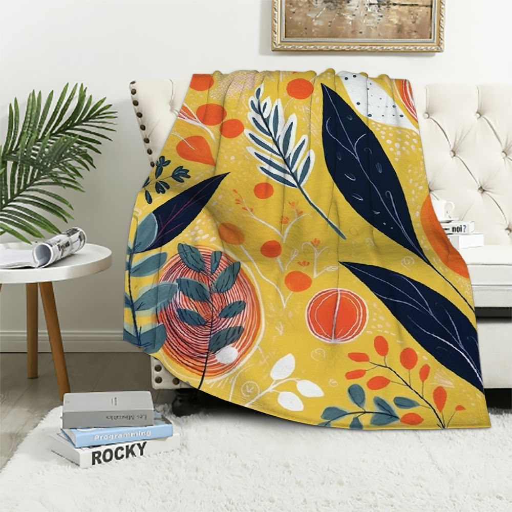 HENGT Blanket Throw for Sofa, Bed, Camping, Travel,Mid Century Abstract ...