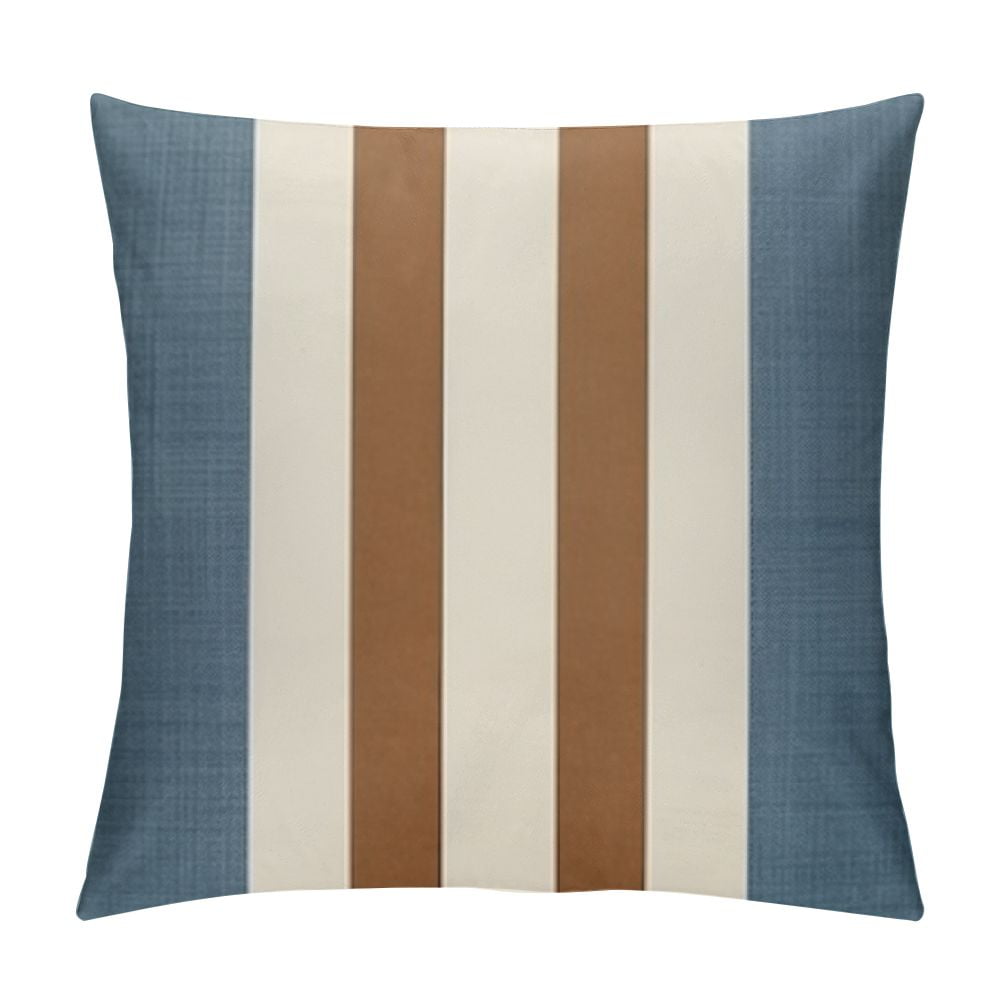 HENGT Blue Patchwork Throw Pillow Cover Farmhouse Burlap Cushion Case ...