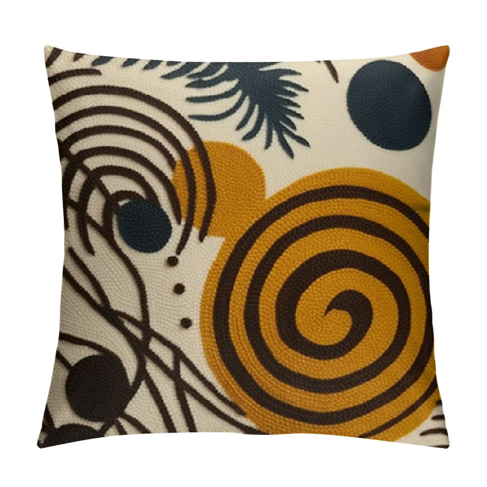 HENGT Boho Abstract Throw Pillow Covers Soft Mid Century Geometric ...