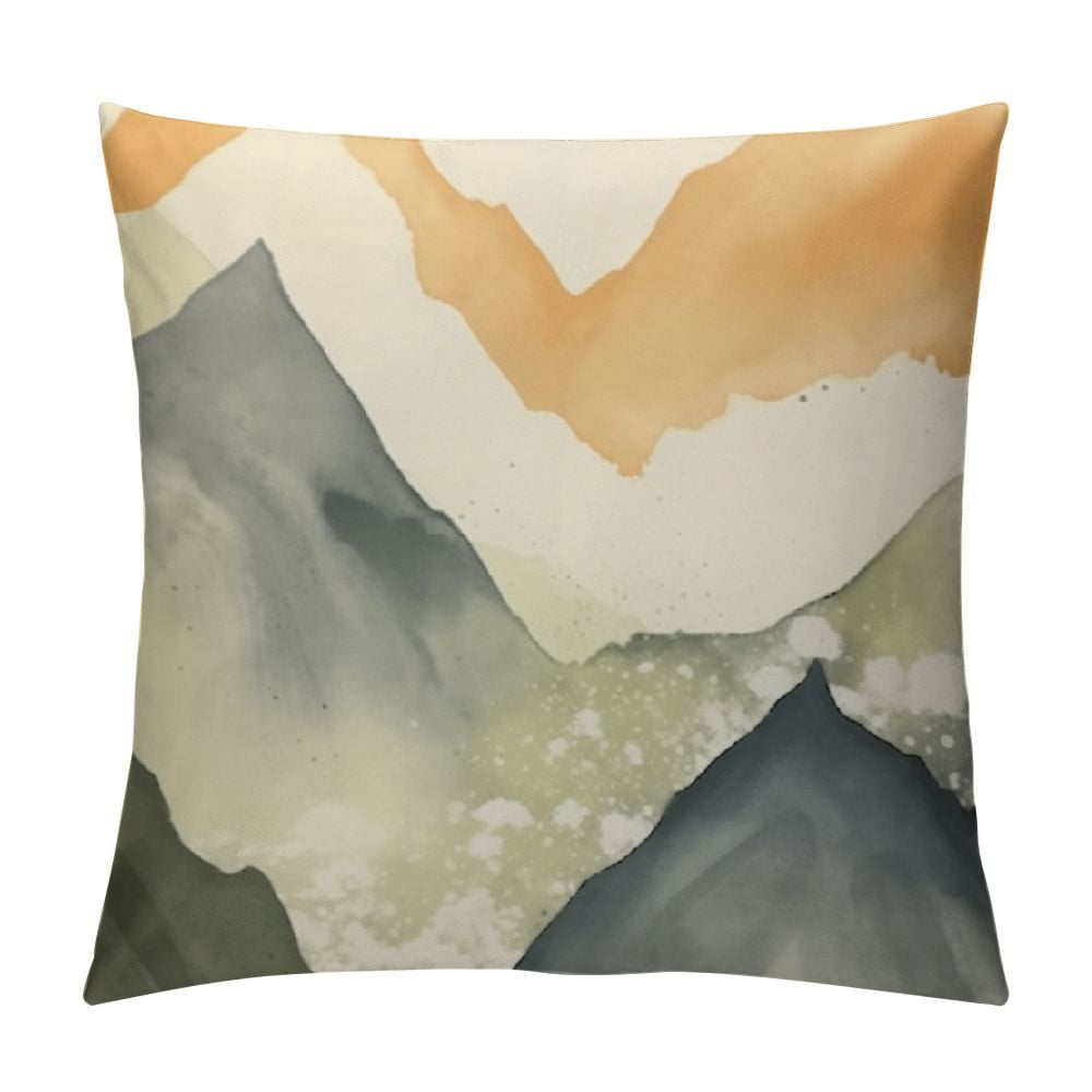 HENGT Boho Throw Pillow Covers Mid Century Bohemian Landscape Mountain ...