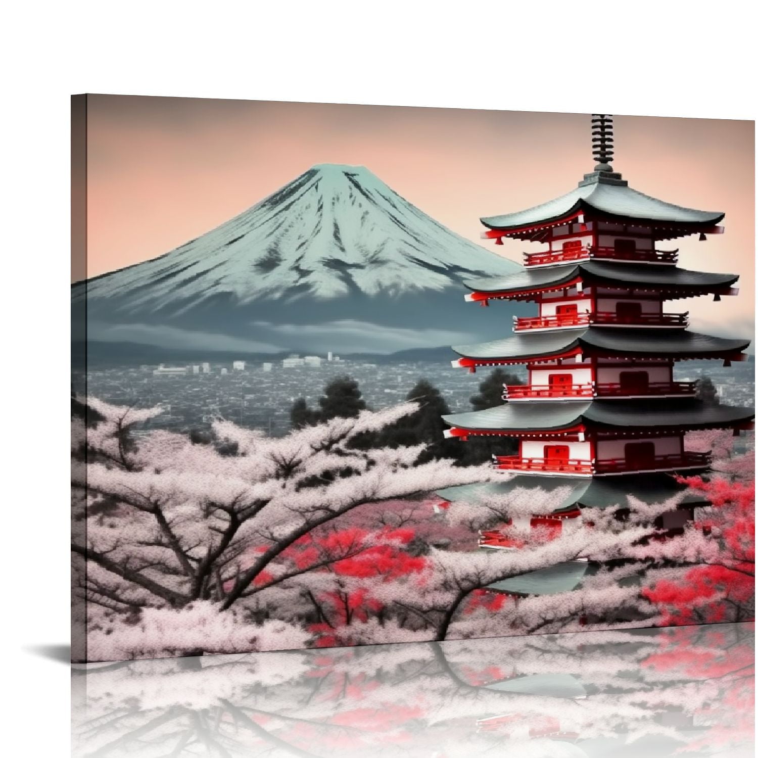 HENGT Cherry Blossom Decor Black and White Canvas Wall Art for Bedroom ...