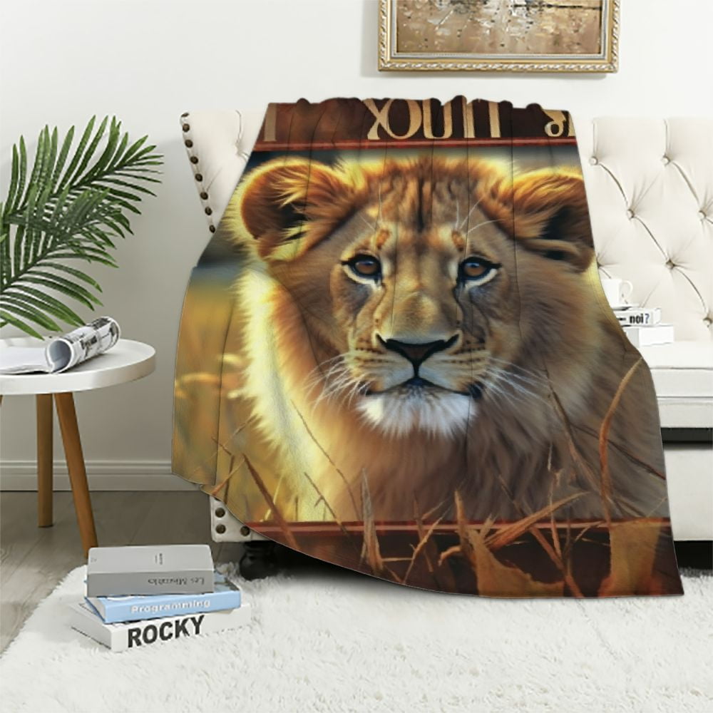 HENGT Christian Lion Blanket Christ Religious Throw Blanket Plush ...