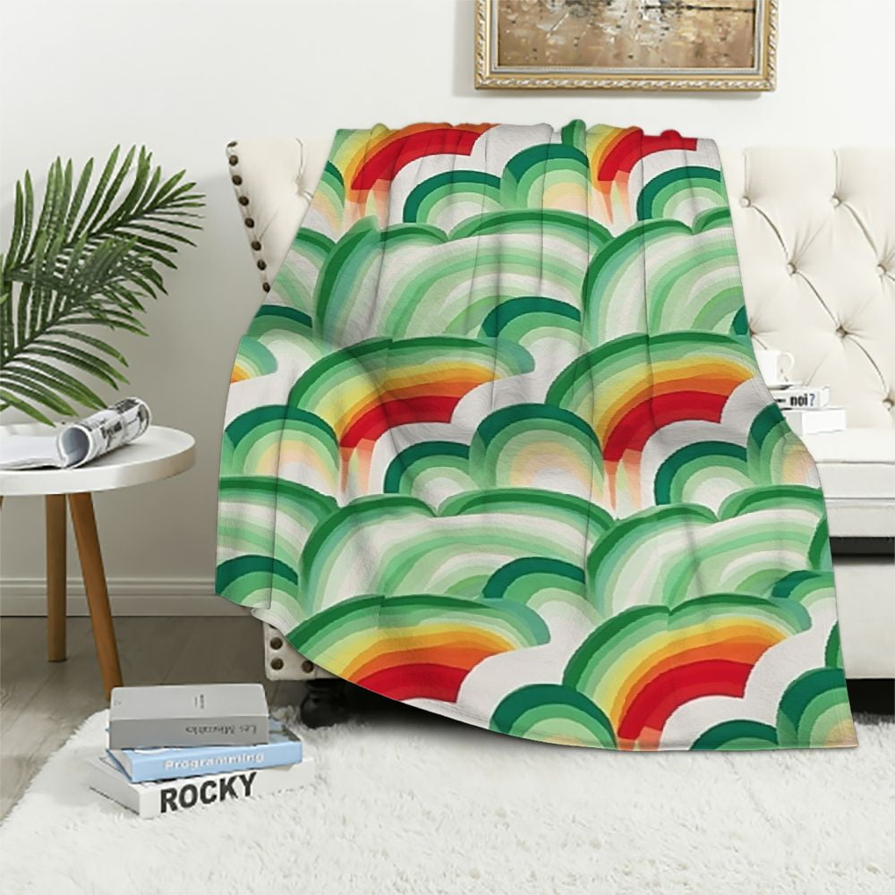 HENGT Christmas Boho Rainbow Throw Blanket Bohemian Decorative Holiday ...