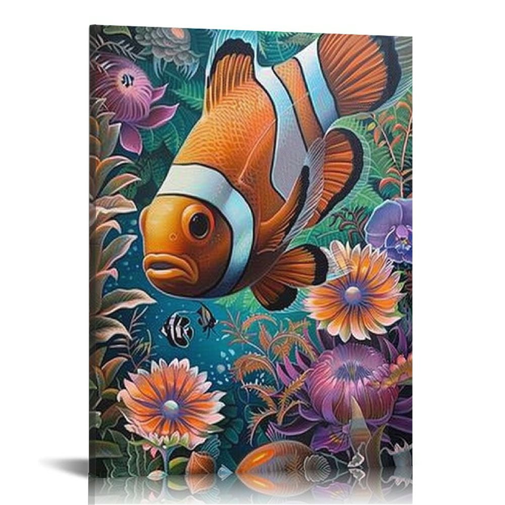 HENGT Clownfish Ornamental Boho Art Design Canvas Wall Art Prints ...
