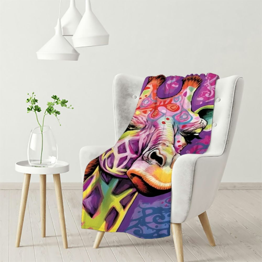 HENGT Colorful Giraffe Blanket for Bed Dean Russo Giraffe Throw Blanket ...