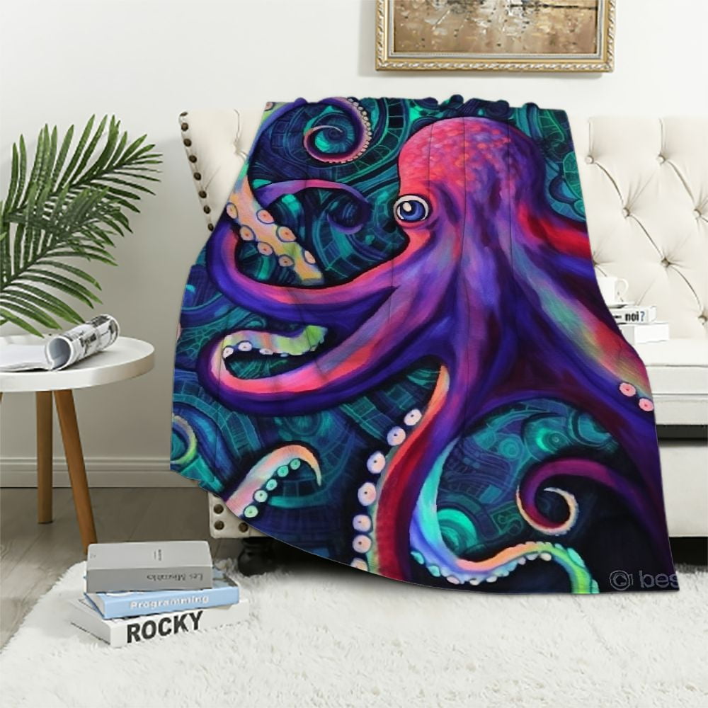 HENGT Colorful Octopus Blanket Octopus Throw Blanket Octopus Stuff ...