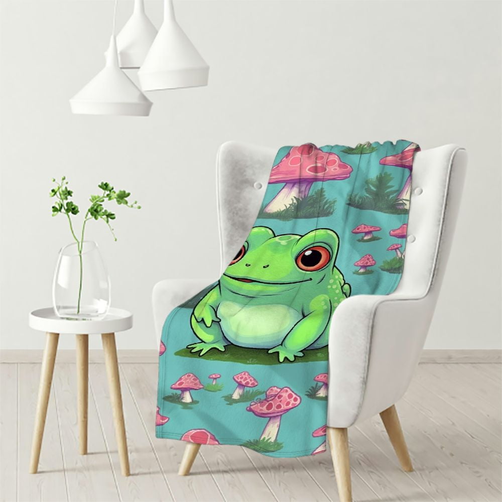 HENGT Cute Frog Mushroom Blanket Gifts for Boys Girls, Cartoon Frog ...