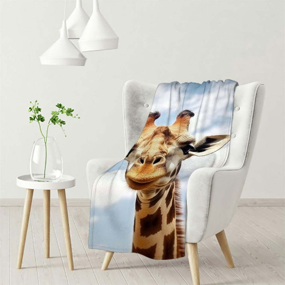 HENGT Cute Giraffe Pattern Super Soft Throw Blanket for Bed Couch Sofa ...