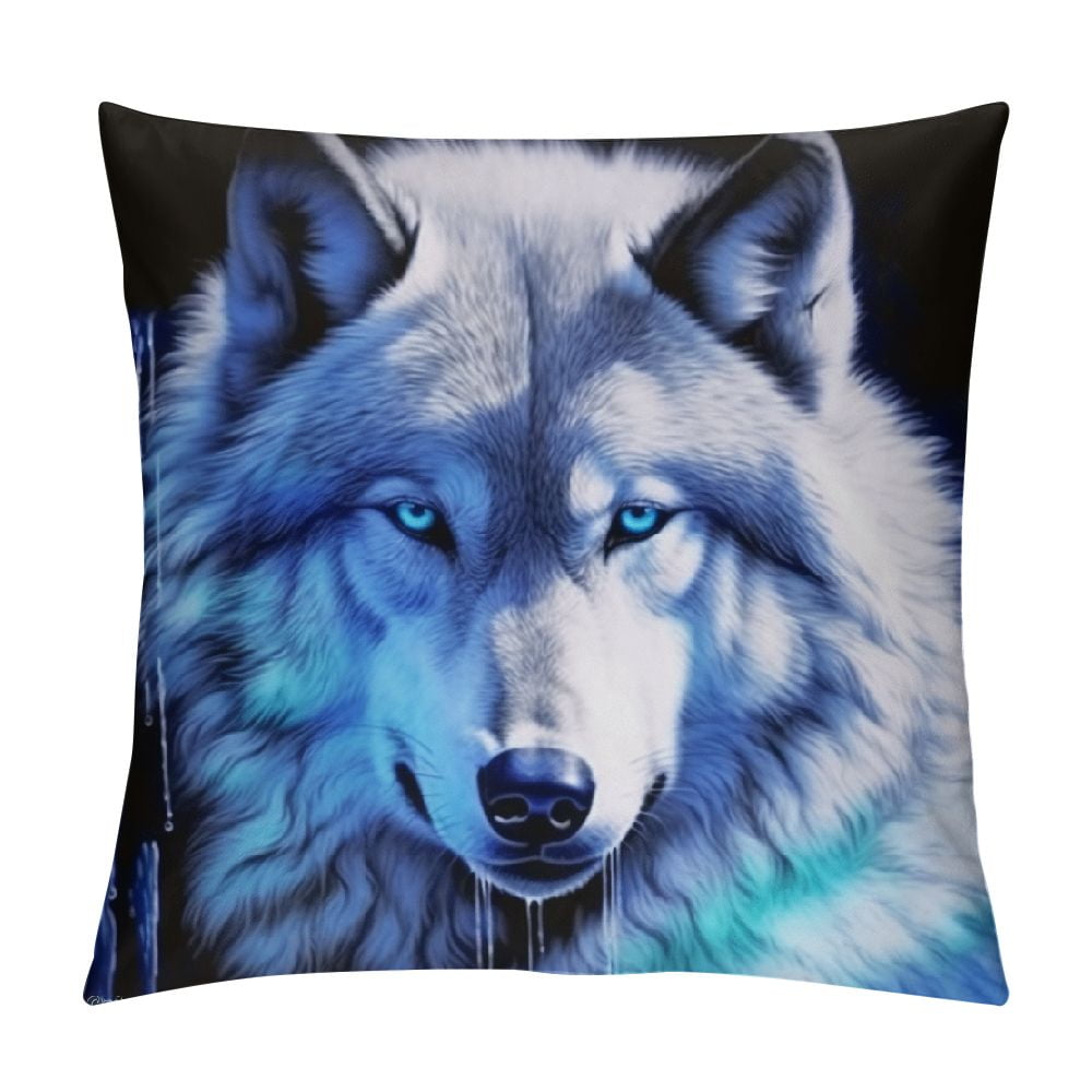 ARISTURING Decor Pillow Covers, Fantasy Wolf Throw Cover Pillowcase ...