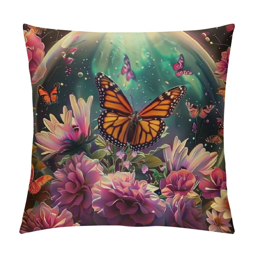 HENGT Decorative Throw Pillow Covers Rustic Farmhouse Moon Flowers and ...
