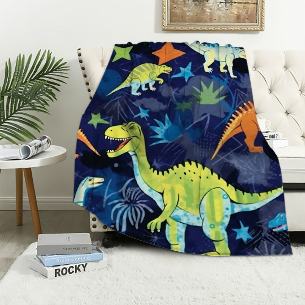 HENGT Dinosaur Blanket for Boys Cute Colorful Dinosaur Throw Blanket ...