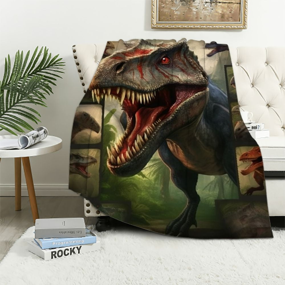 HENGT Dinosaur Blanket for Boys Teens, Dinosaur Throw Blanket Soft Cozy ...