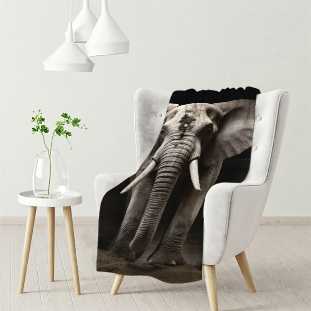 HENGT Elephant Throw Blankets Premium Blanket Cozy Wild Animal Elephant ...