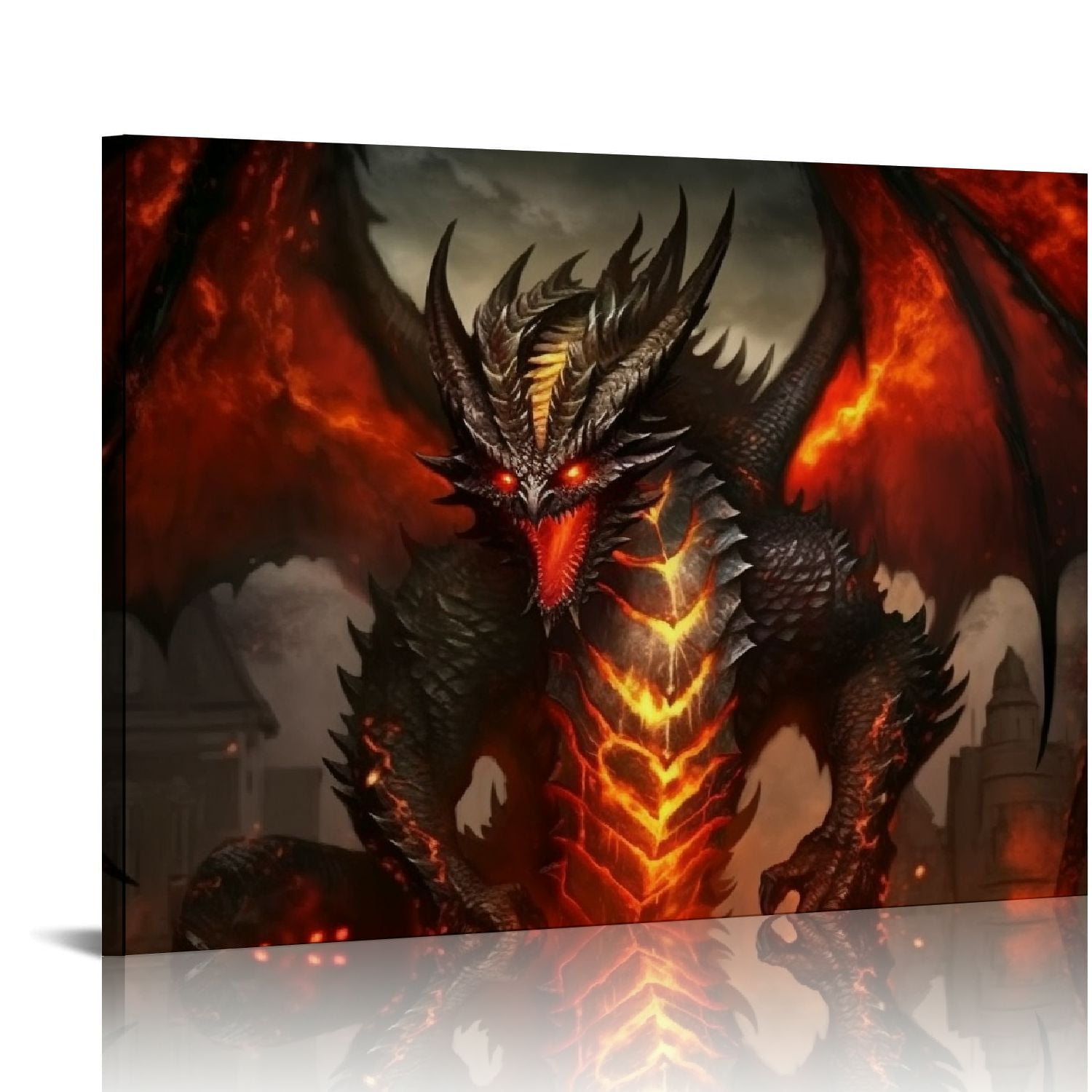 HENGT Fantasy World Game Red Dragons Fire Warcraft Poster Decorative ...