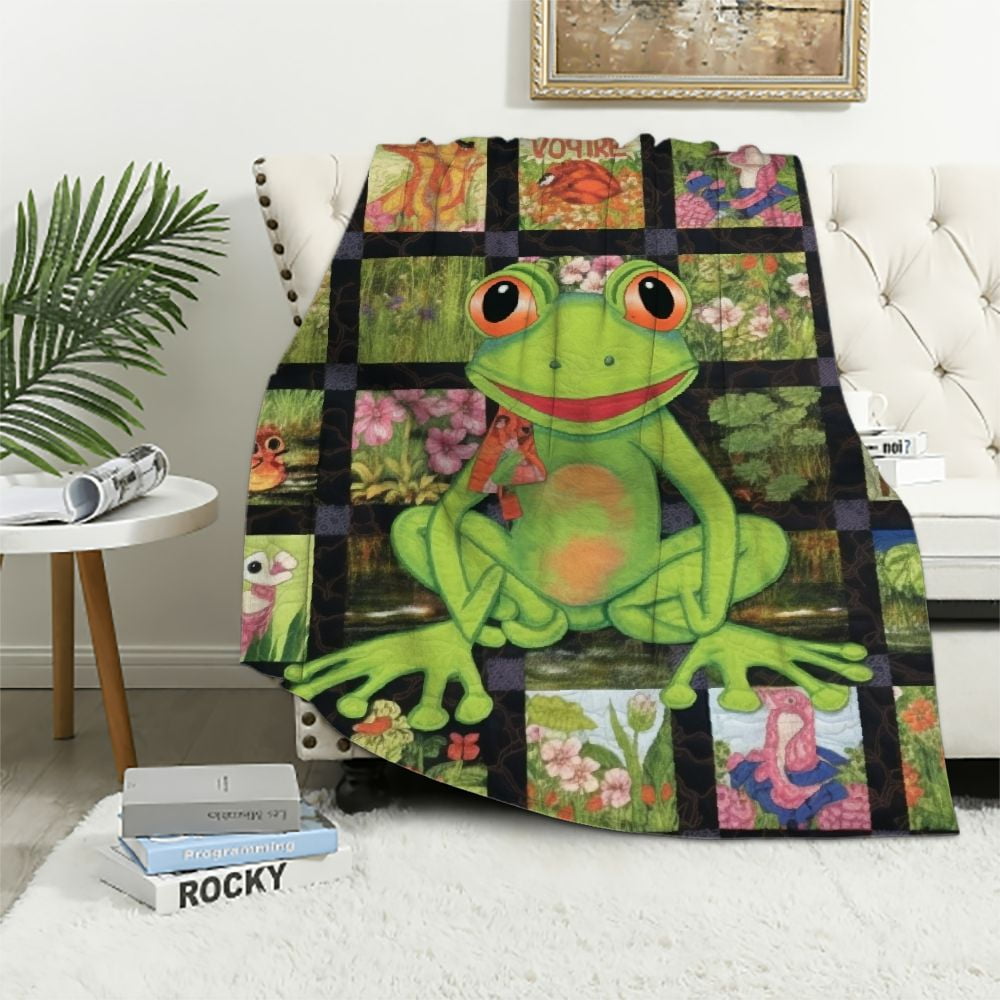 HENGT Frog Blanket Super Soft Throw Blankets Flannel Lightweight Plush ...