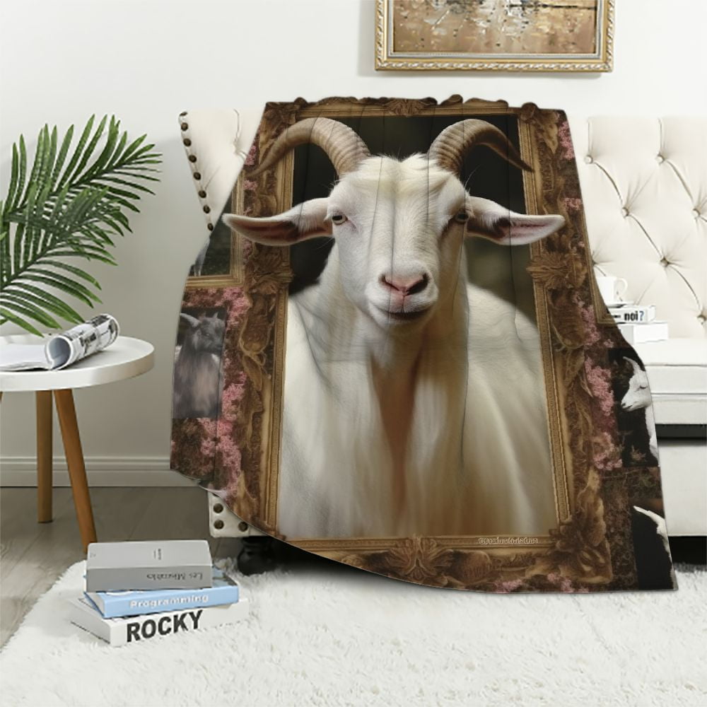 HENGT Goat Blanket Cute Sheep Throw Blanket Ultra Soft Cozy Farm Animal ...