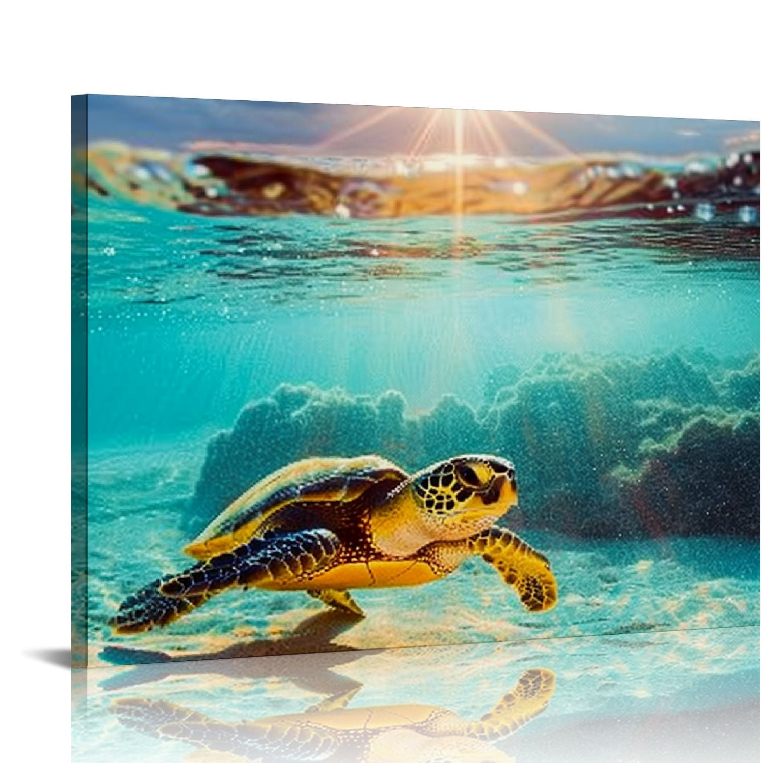 HENGT Green Sea Turtle Wall Hawaiian Sea Turtle Florida Sea Life Teal ...