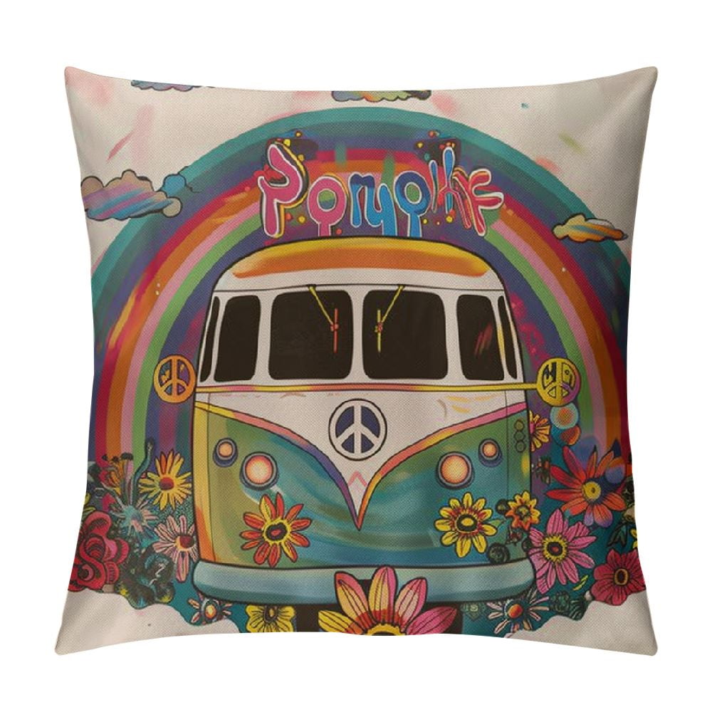 HENGT Groovy Bus Throw Pillow Case Funny Cushion Case,Gife for Teen ...