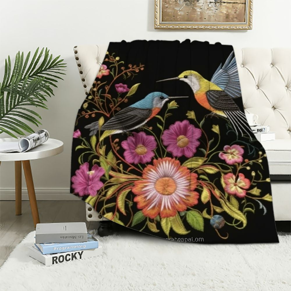 HENGT Hummingbird Birds Chamomile Flowers Blanket Lightweight Cozy ...