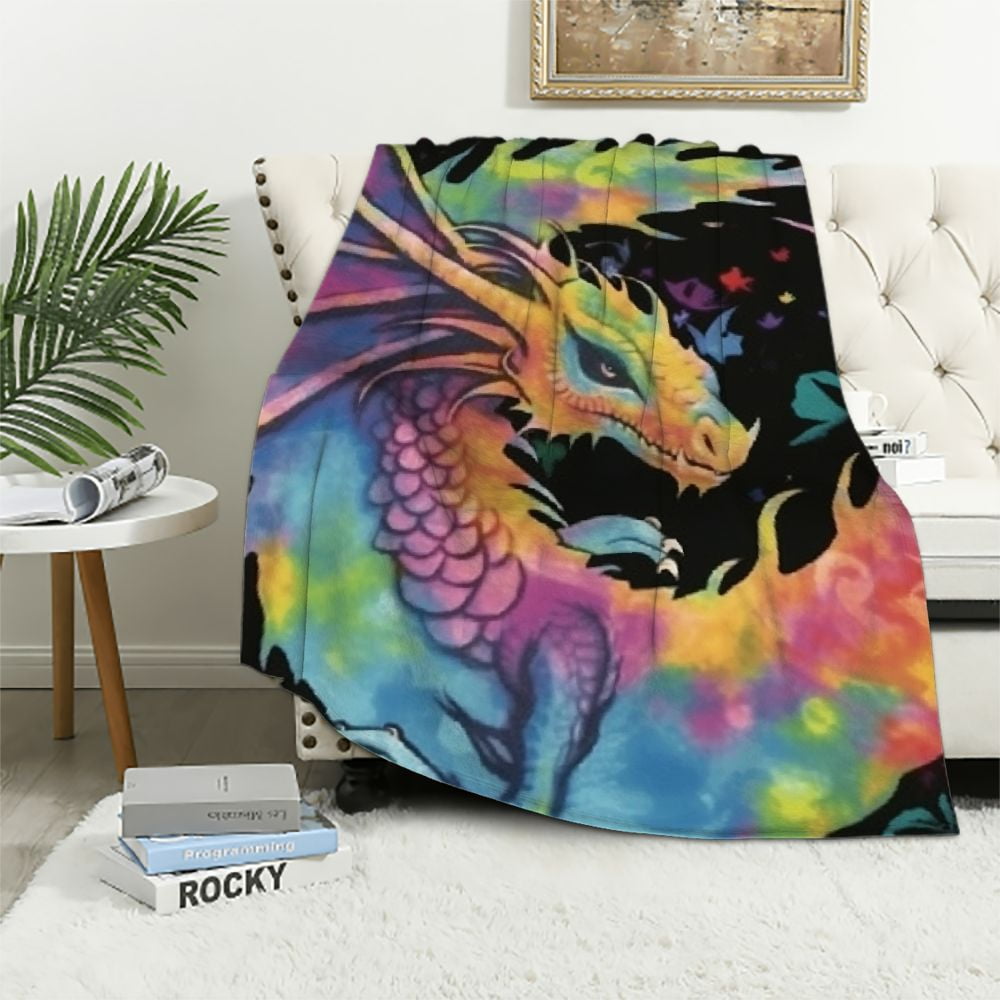 HENGT Just A Girl Who Loves Dragons Blanket Soft Warm Cozy Colorful ...