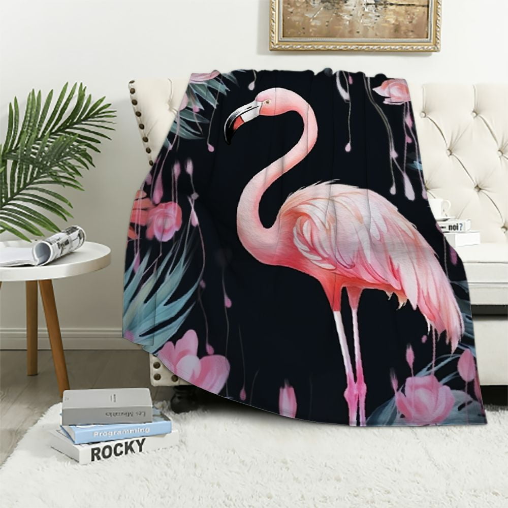 HENGT Just A Girl Who Loves Flamingos Blanket Super Soft Cozy Cute Pink ...