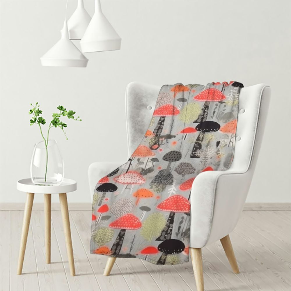 HENGT Mushroom Blanket Super Soft Cozy Red Mushroom Plush Throw Blanket ...