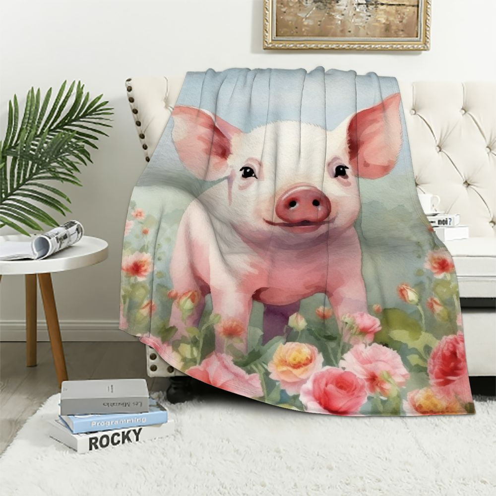 HENGT Pig Blanket Pig Gifts for Pig Lovers Women Super Soft Cozy Cute ...
