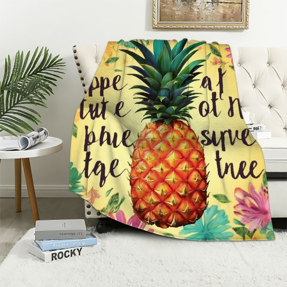 HENGT Pineapple Throw Blanket, Fruits Pineapple Lightweight Super Soft ...