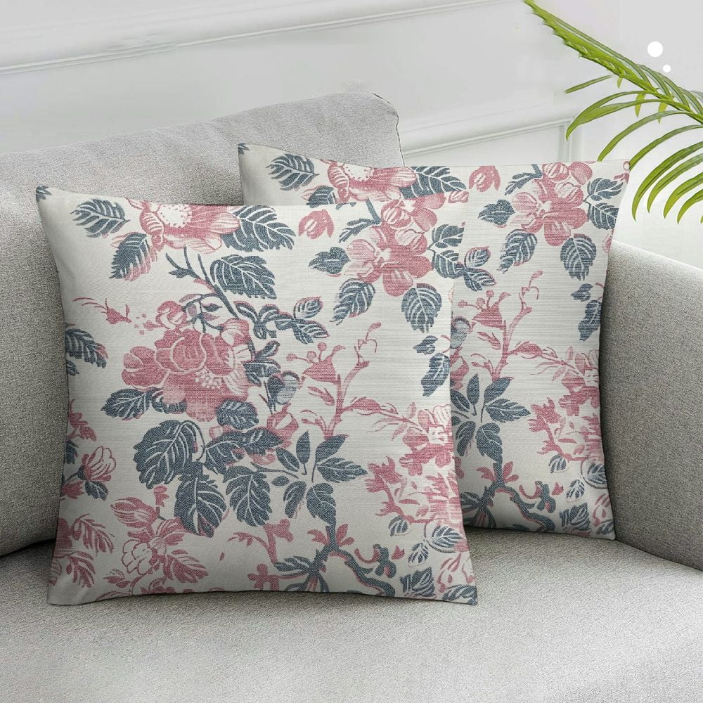 HENGT Pink and Cream Floral Pillow Covers Set of 2 Vintage Throw ...
