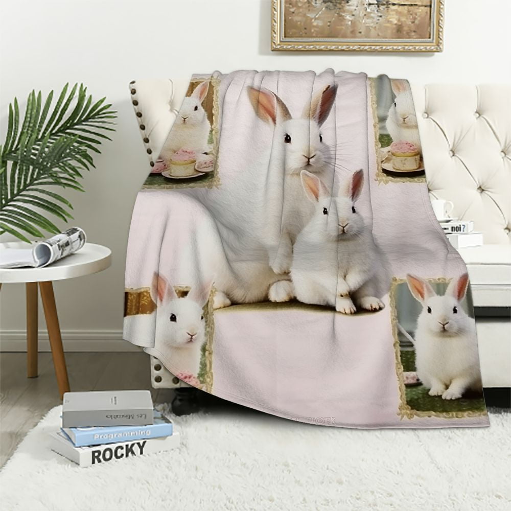 HENGT Rabbit Blanket Bunny Gifts for Girls Boys Woman Kids Rabbit Lover ...