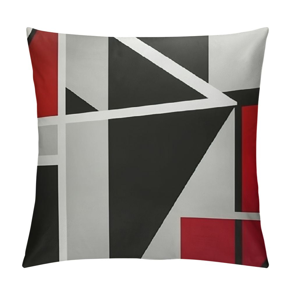 HENGT Red Throw Pillow Covers Decorative Modern Abstract Stripes ...