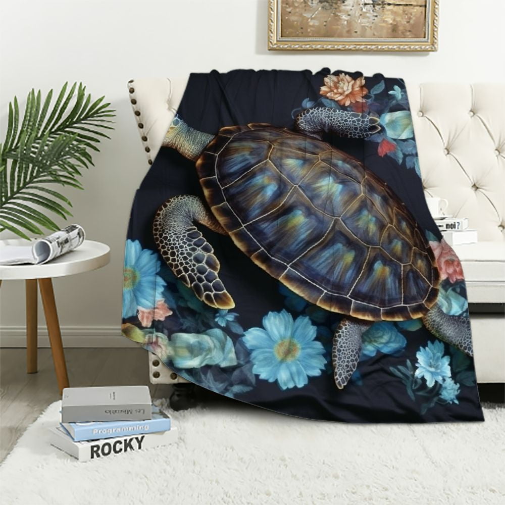 HENGT Sea Turtle Blanket for Girls Women Super Soft Cozy Warm Ocean Sea ...