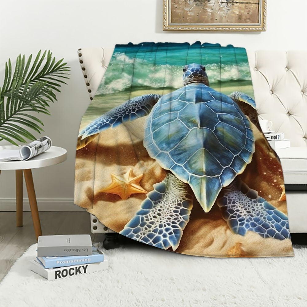 HENGT Sea Turtle Throw Blanket Turtle Blanket for Kids Adults Super ...