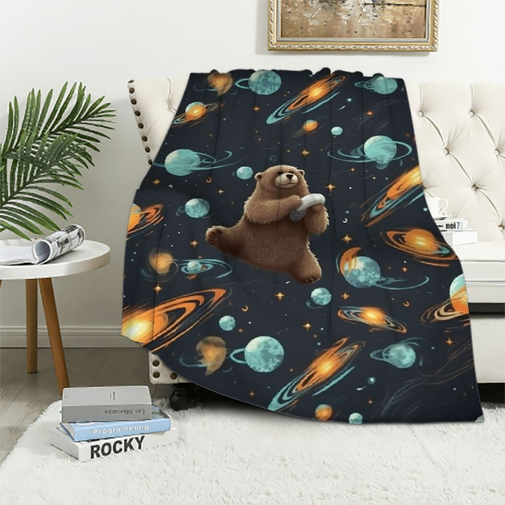 HENGT Sloth Blanket Gift for Kids Cute Slothes Astronaut Moon Flannel ...