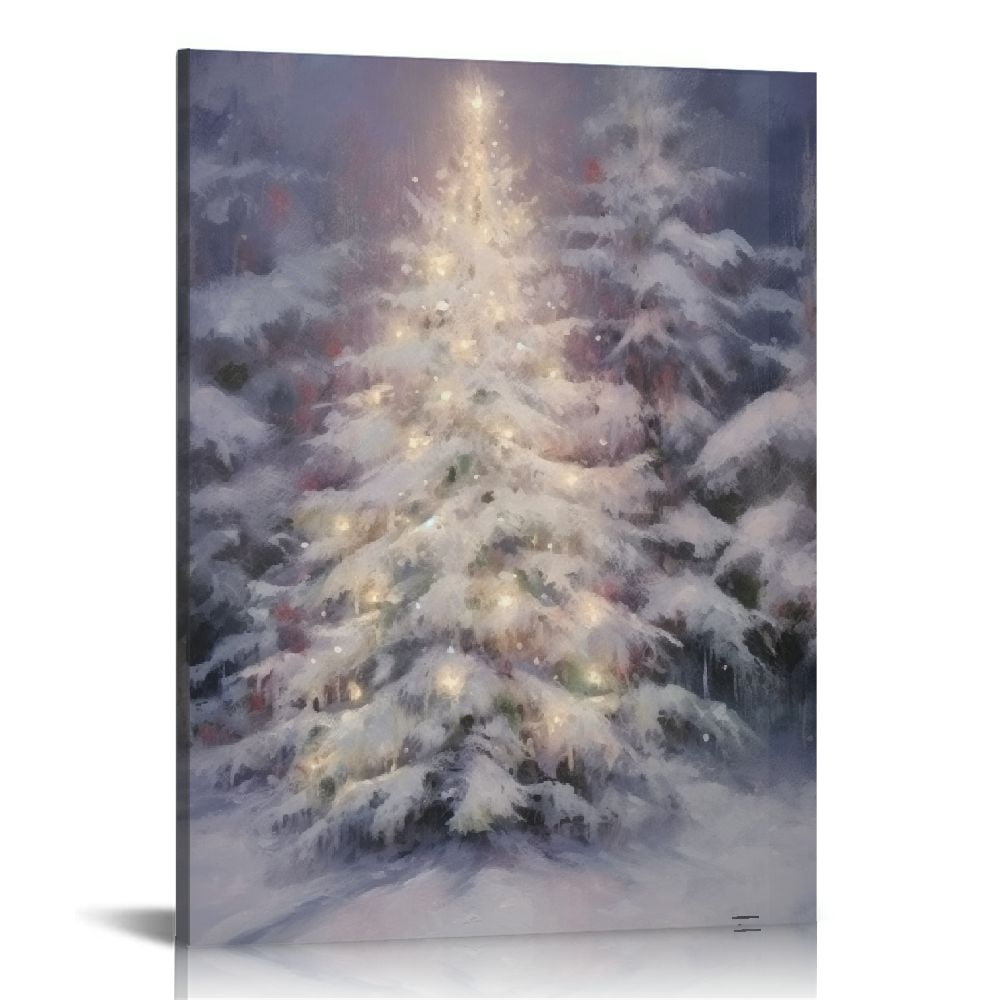 HENGT Snow Winter Tree Canvas Wall Art Print, Winter Picture, Forest ...
