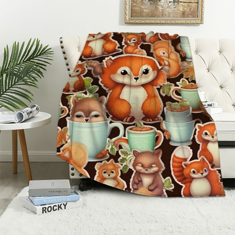 HENGT Squirrel Blanket Gifts - Cute Throw Blanket for Kids, Adults ...