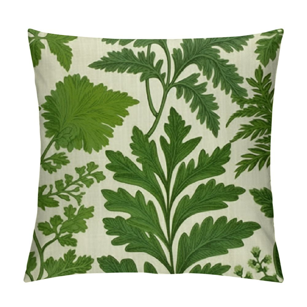HENGT Summer Leaves Fern Throw Pillow Covers Green Fern Botanical ...