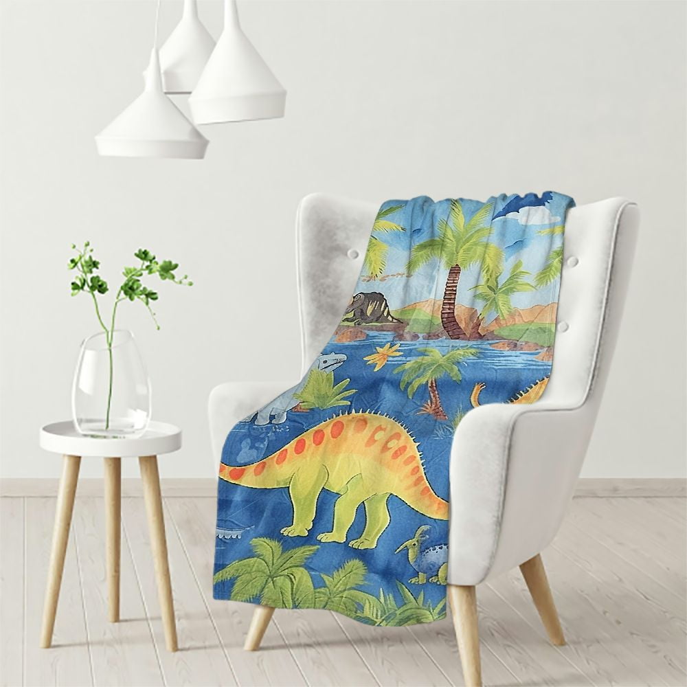 HENGT in The Dark Dinosaur Blanket for Boys –Soft Plush Blue Throw ...