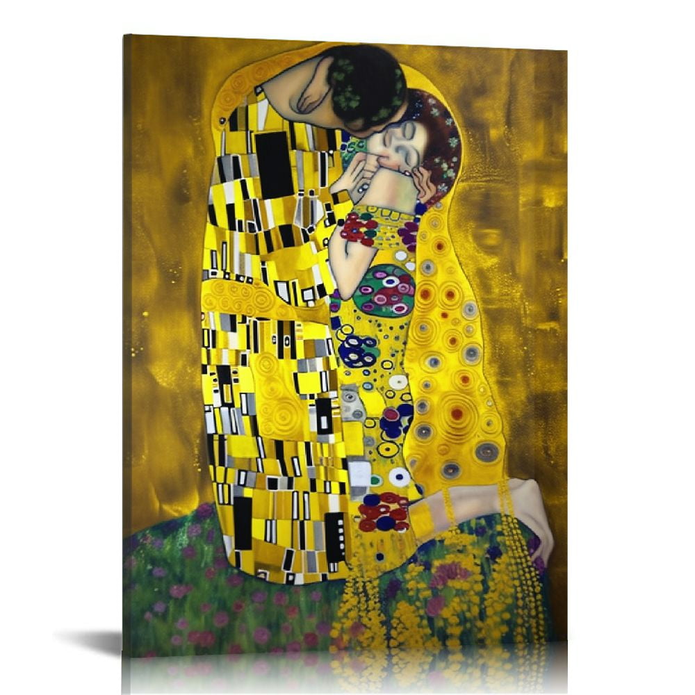 HENGT The Kiss by Gustav Klimt Canvas Wall Art Print Famous Art ...