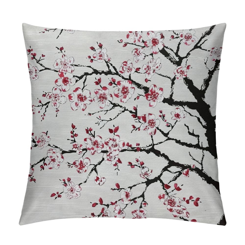 HENGT Throw Pillow Cover Cherry Blossoms Flowes Watercolor Pink Floral ...