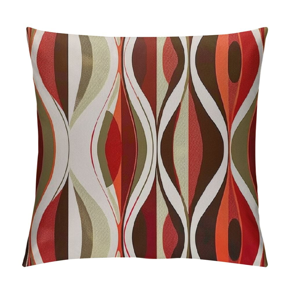 HENGT Throw Pillow Cover Mid Century Modern Style Retro with Drop ...