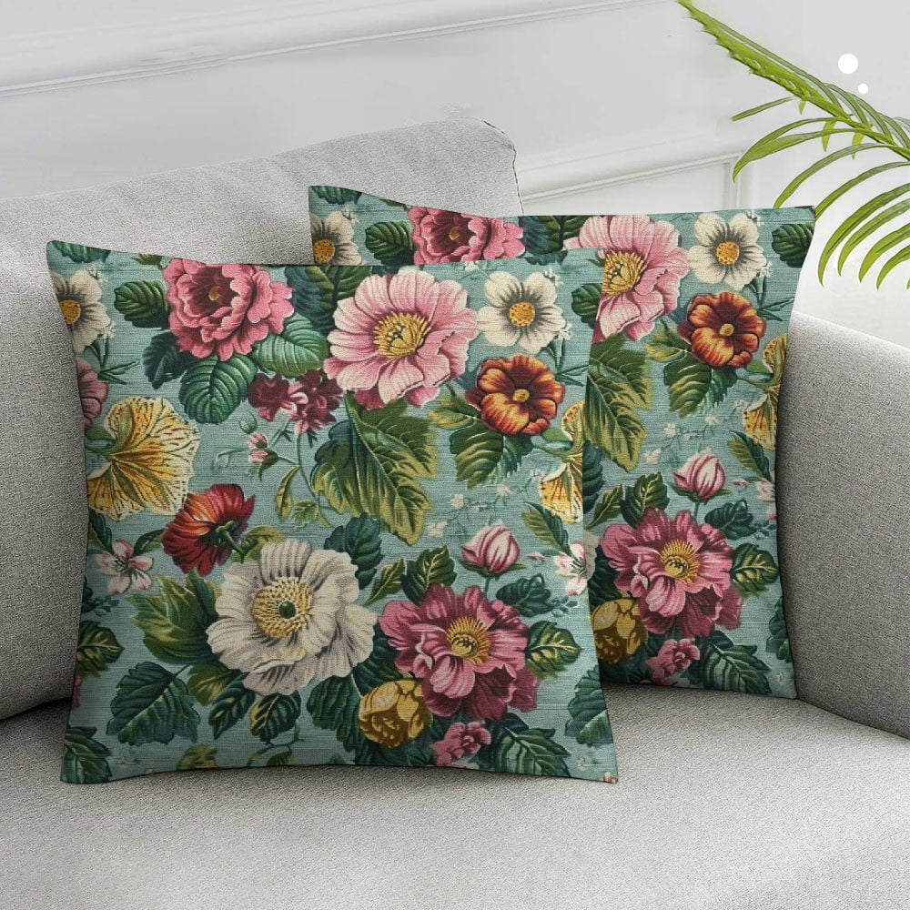 HENGT Throw Pillows for Couch Vintage Shabby Chic Peach Pink Rose ...