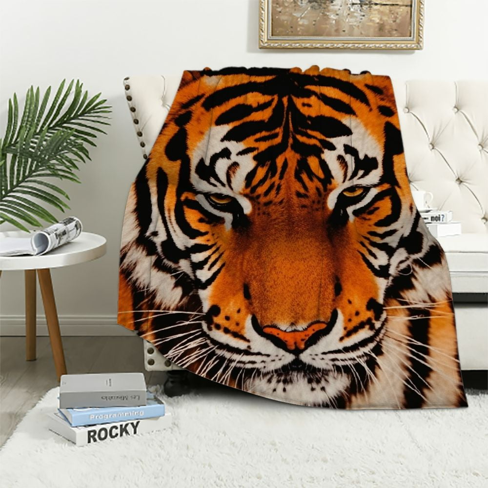 HENGT Tiger Print Blanket Tiger Print Pillow Covers ,Decorative Throw ...